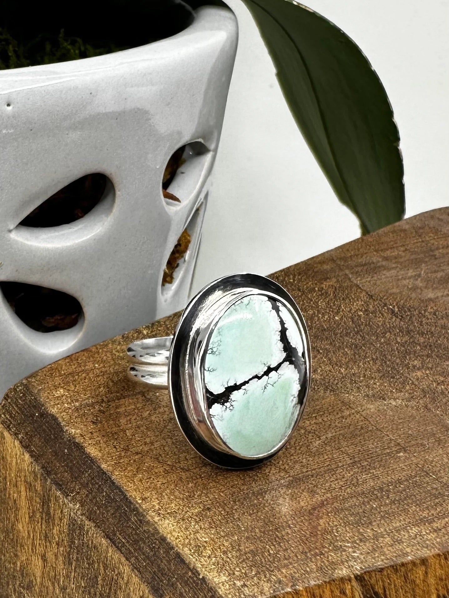Oval Bamboo Mountain Turquoise Ring | Victorian Folly