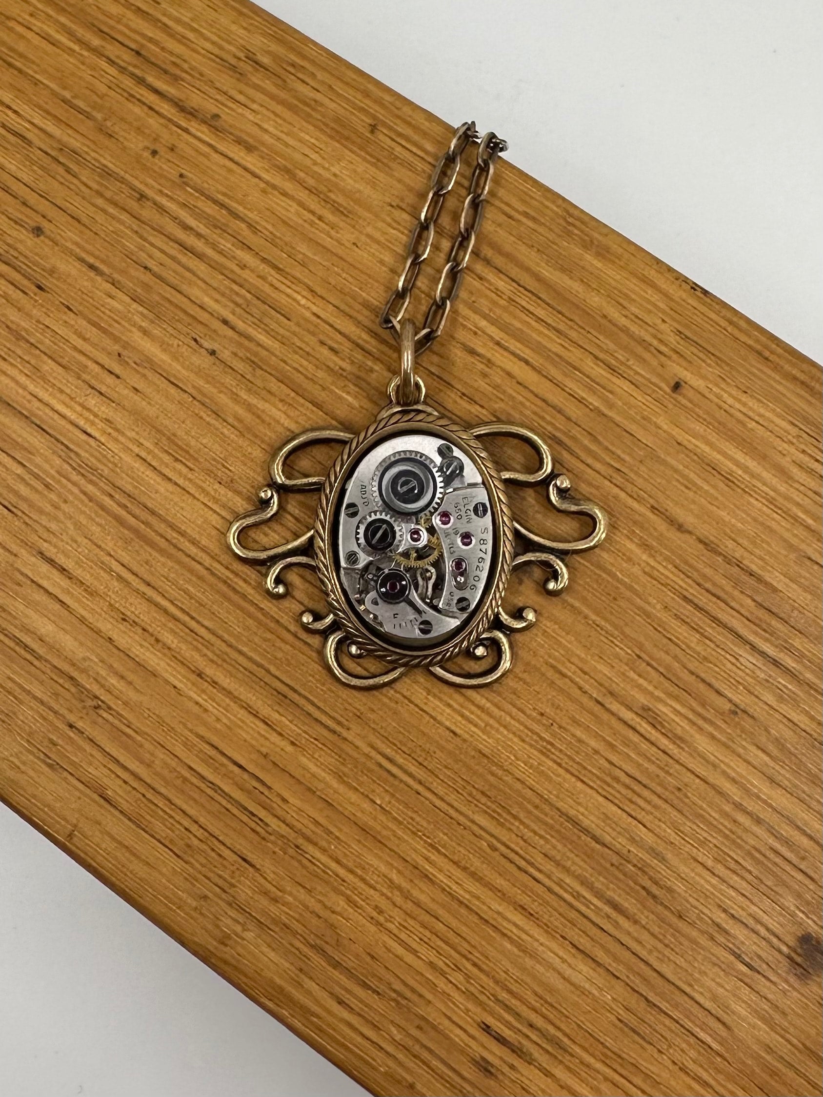 Brass Art Nouveau Watch Necklace | Victorian Folly