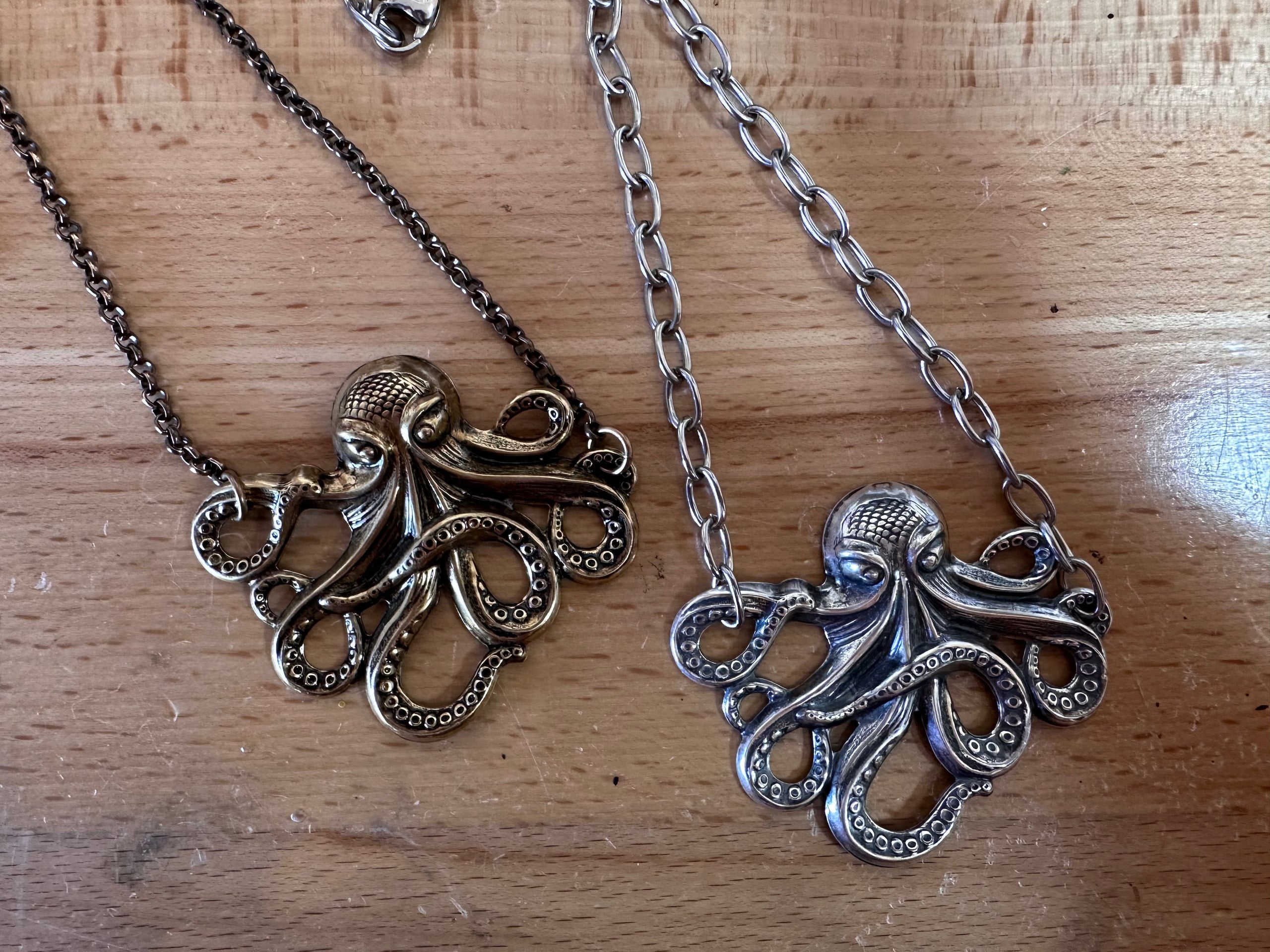 The Kraken Necklace in Brass | Victorian Folly